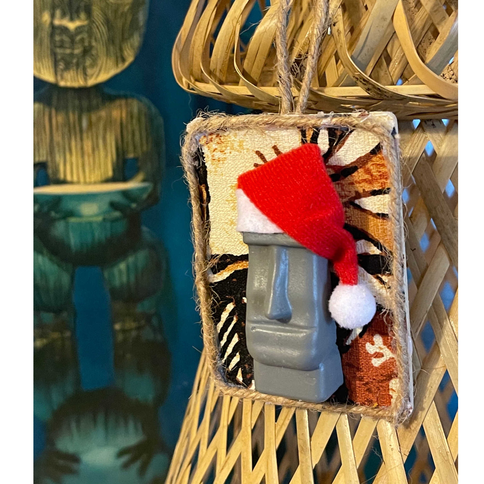 Tiki Christmas Tree Ornament Santa Claus Moai Sandwich Isles - Etsy