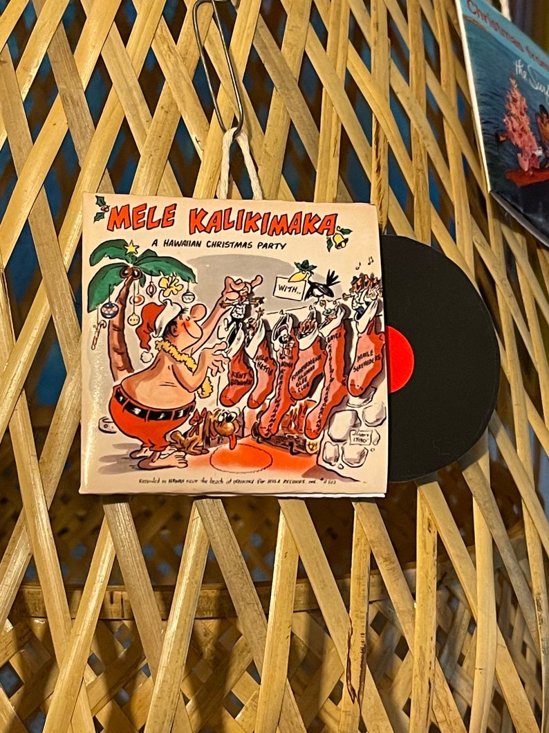 Tiki Christmas Tree Ornament Set Mele Kalikimaka Mini Hawaiian - Etsy