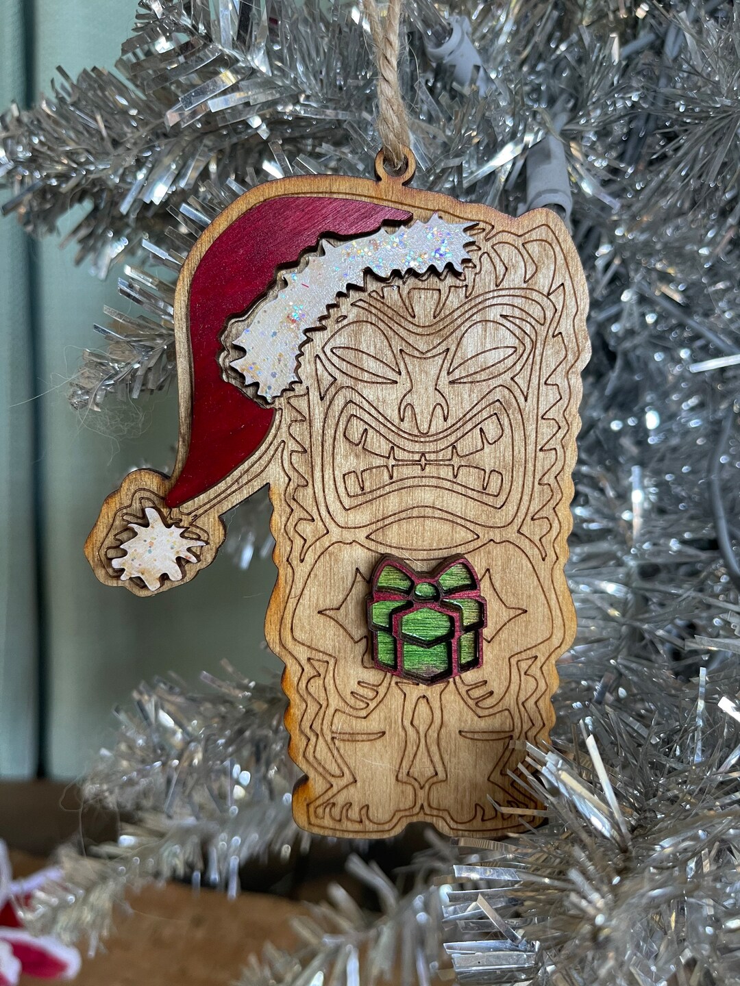 Awesome Santa Claus Tiki Merry Christmas Tree Ornament - Etsy