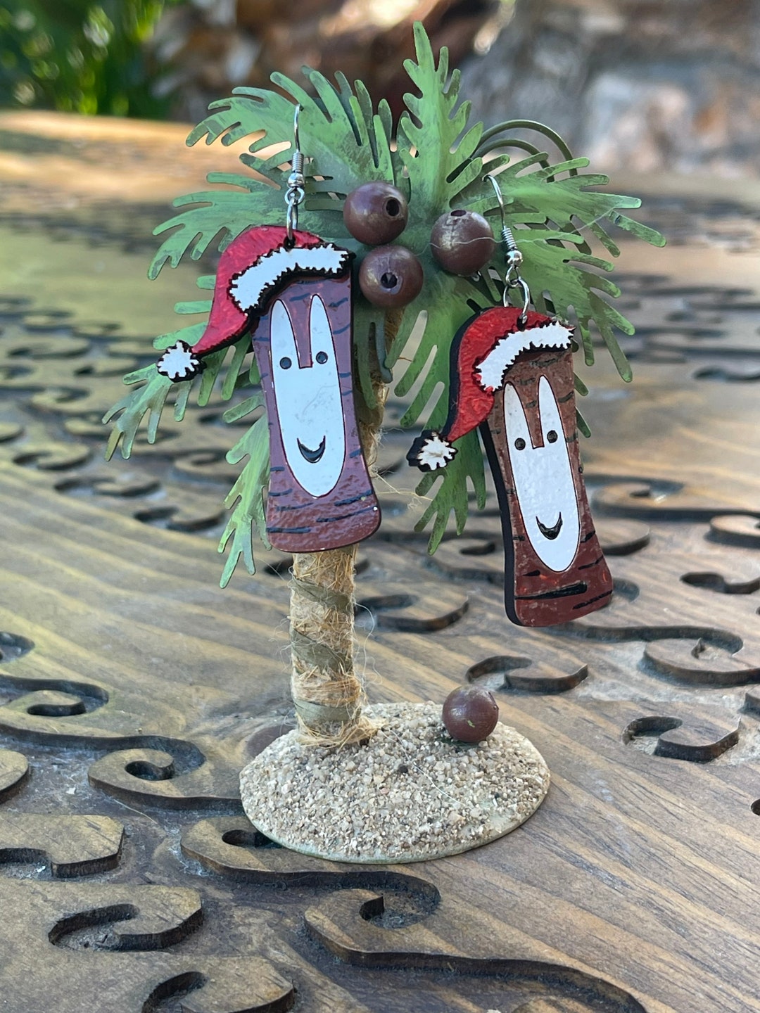 Adorable Handcrafted Tiny TIKI BOB Santa Claus Christmas Tiki Lounge ...