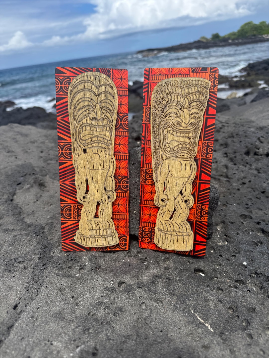 Amazing Place of Refuge Inspired Kona, Hawaii Tiki Wall Plaques - Made ...