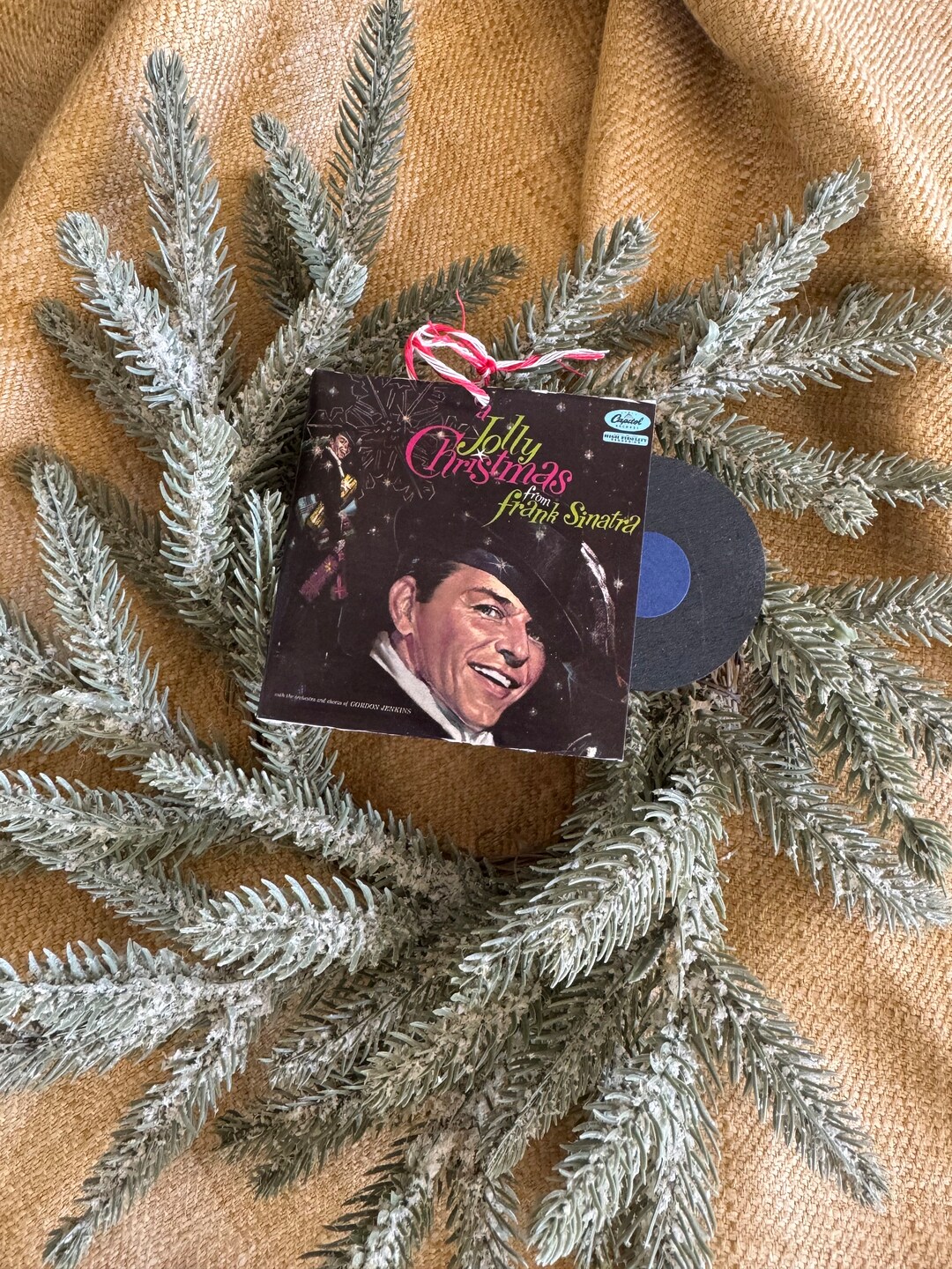 Classic Christmas Tree Ornament Mini Record Album Jolly Frank Sinatra ...