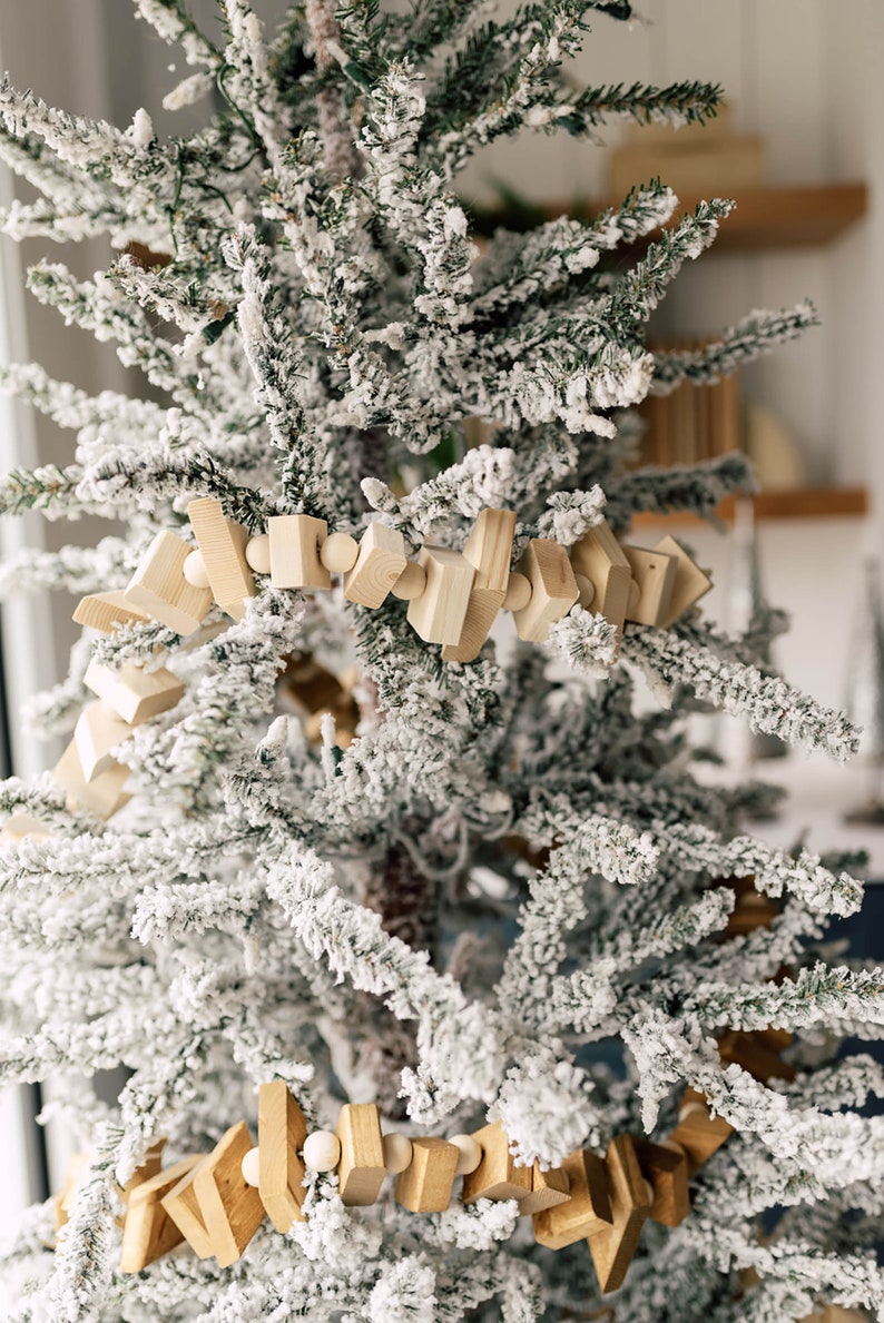 Wood Garland Beaded Garland Tree Garland Geometric - Etsy