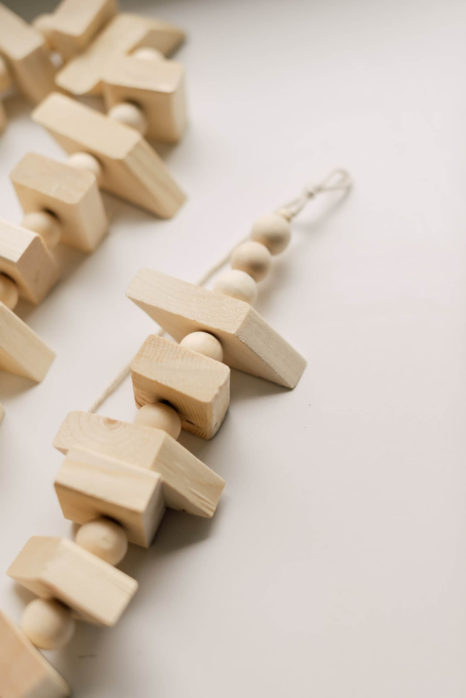 Wood Garland Beaded Garland Tree Garland Geometric | Etsy