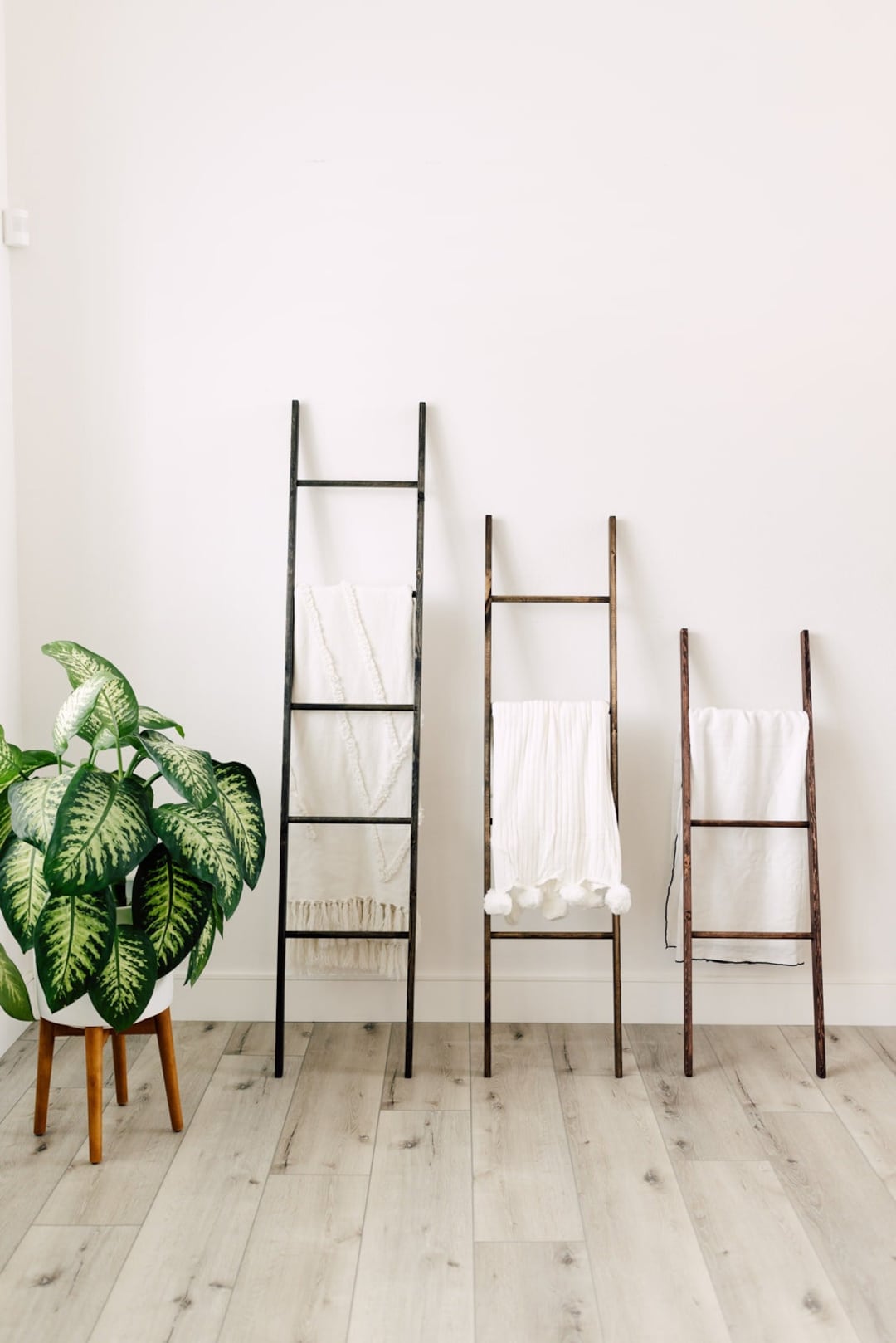 6 Foot Modern Blanket Ladder: Handcrafted Pine & Poplar Wood - Etsy