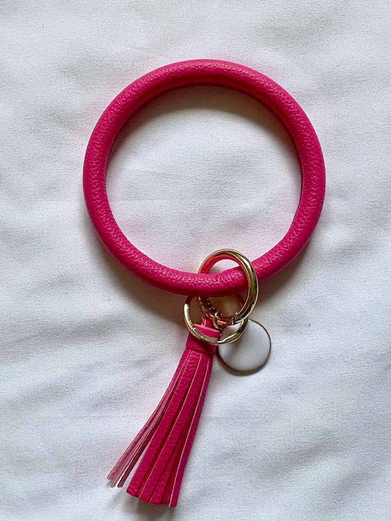 Bangle Keychain With Matching Tassel Monogram Disc Keychain, Florals ...