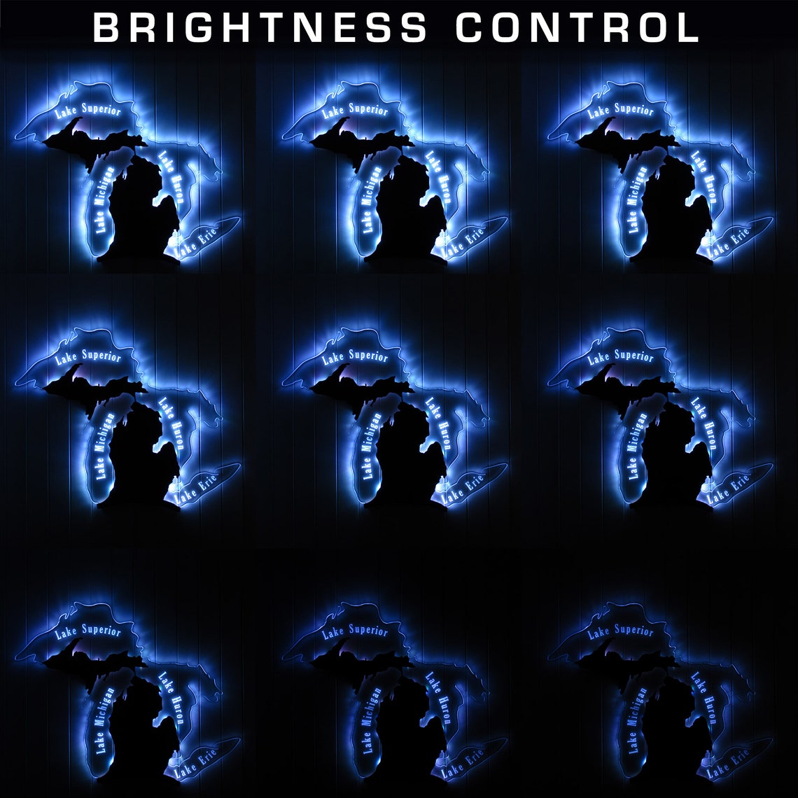 Michigan Wall Sign Edge Lit Multi-color LED Art Décor Wood & - Etsy