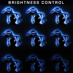 Michigan Wall Sign, Edge Lit Multi-color LED Art Décor, Wood & Acrylic ...