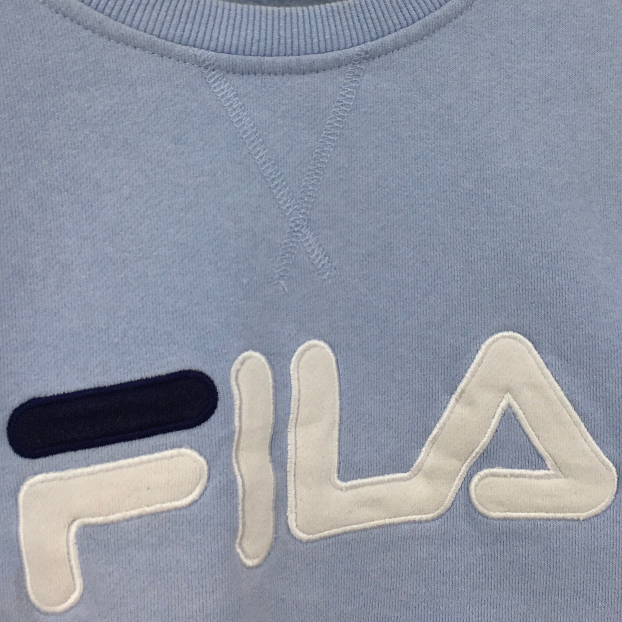 Rare! Fila Big Logo Embroidery Sweatshirt Crewneck Pullover Spellout ...