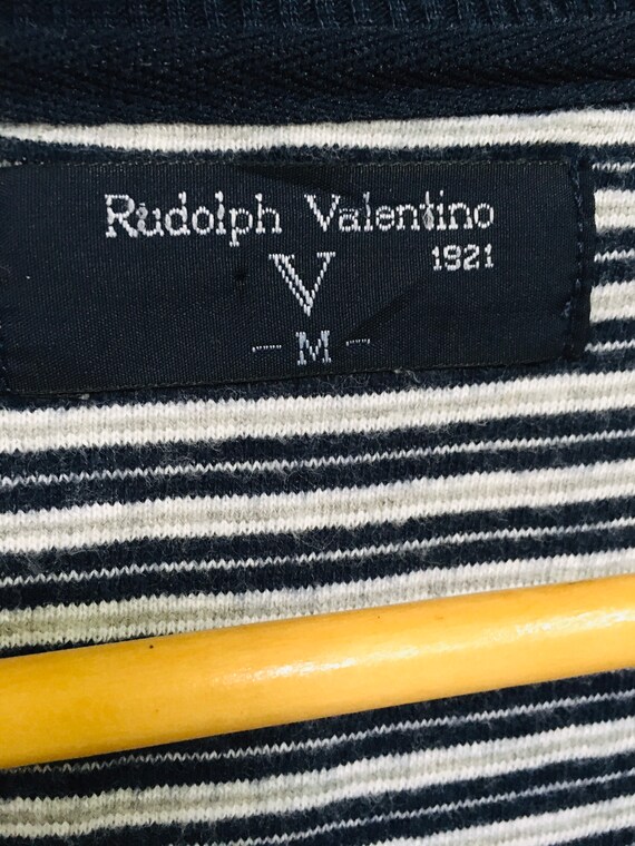Rare! Rudolph Valentino Striped Big Logo Embroidery S… - Gem