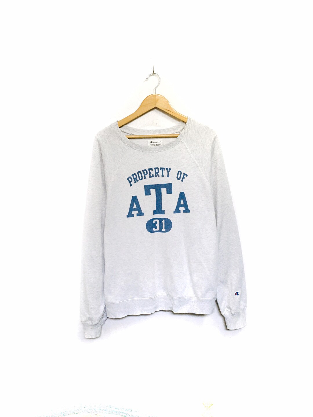 Rare! 90s Champion Property of ATA 31 Big Logo Spellout Vintage ...