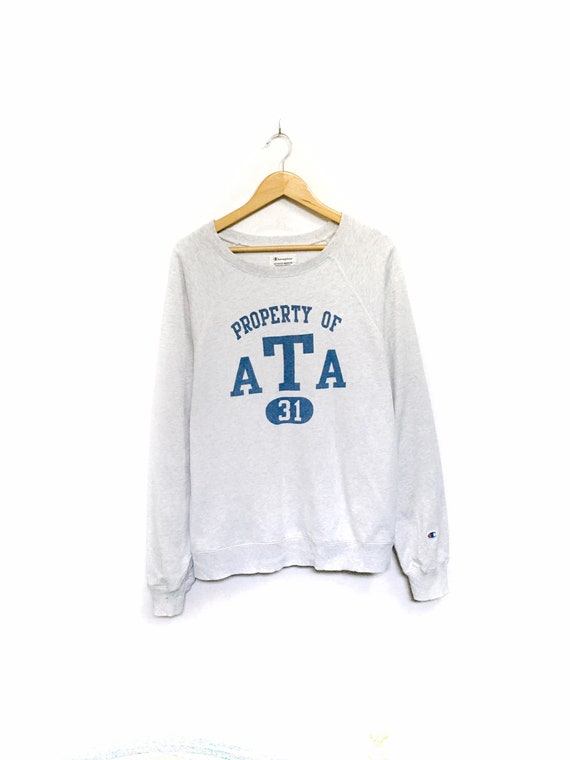Rare 90s Champion Property of ATA 31 Big Logo Spellout - Etsy
