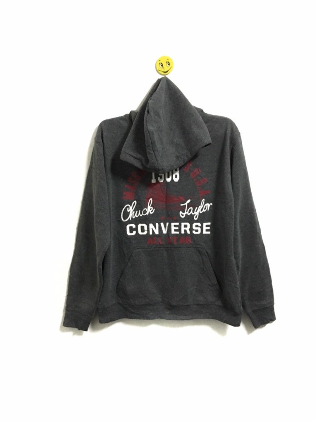Rare!! Converse All Star Big Print Spell Out Logo Pullover Crewneck ...