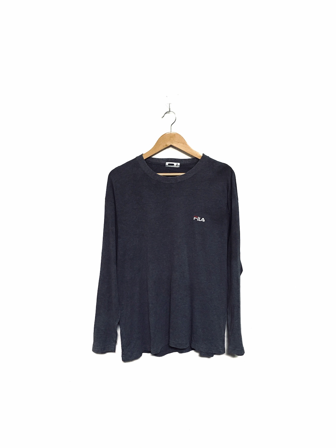 Rare! 90s Fila Small Logo Embroidery Spellout Tee T Shirt Crewneck ...