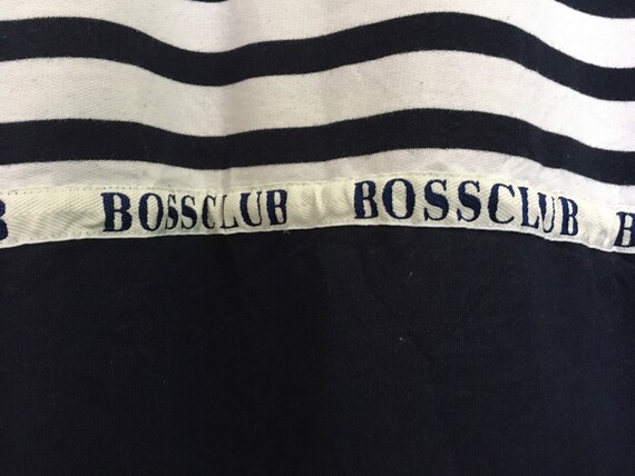 Rare! Boss Club Vintage Striped Logo Crewneck Sweatsh… - Gem