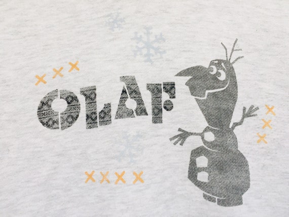 Rare! Disney Frozen Olaf Cartoon Big Logo Spellout Ho… - Gem
