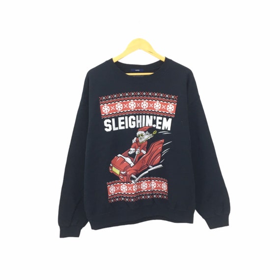 Rare! Sleighin Em Christmas Big Logo Spellout Vintage… - Gem