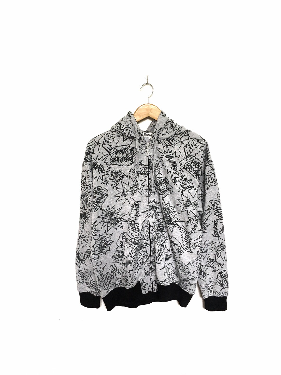 Rare! Pow Boom Bang Full Print Logo Spellout Full Zipper Vintage ...