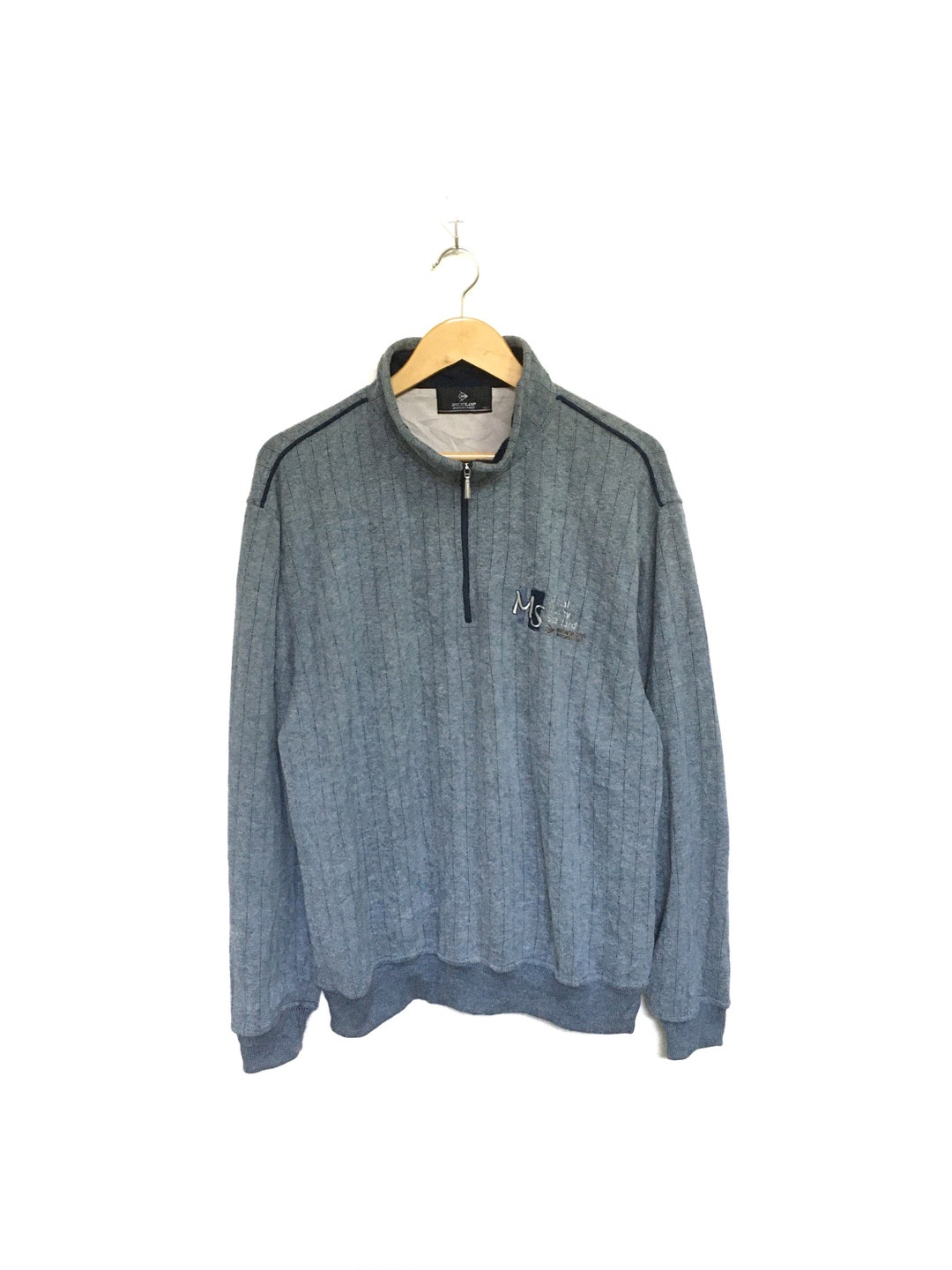 Rare! Dunlop Motorsport MS Logo Embroidery Half Zip Sweatshirt Jumper ...