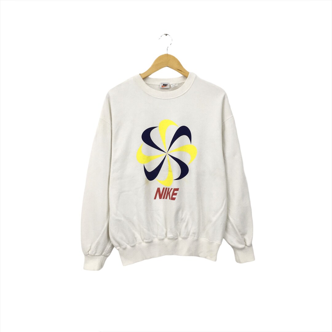 Rare! Nike Swoosh Pinwheel 90s Big Logo Embroidery Spellout Crewneck ...
