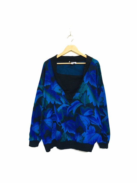 Rare! Leaves Flowers Top Notch Full Print Made In USA… - Gem