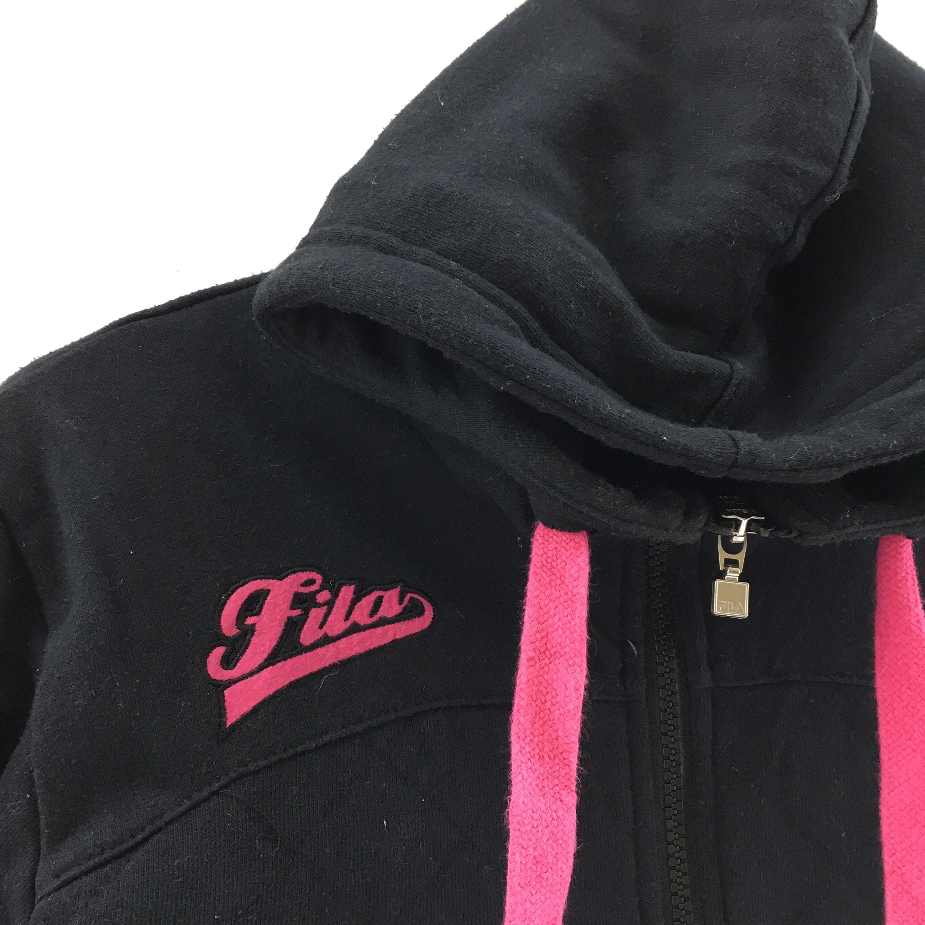 Rare! Fila Small Logo Pink Embroidery Spellout Vintage Hoodies ...