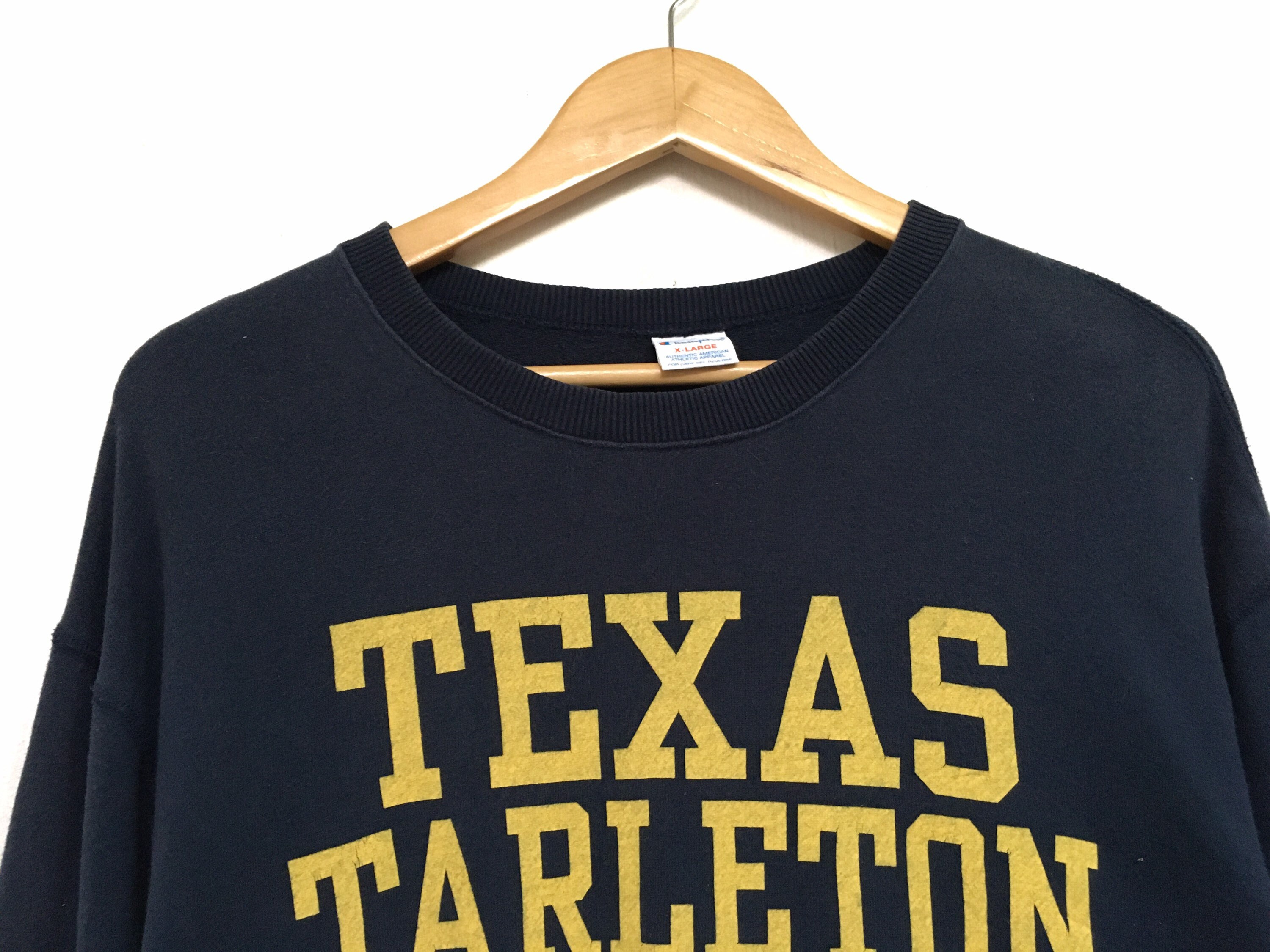 Rare 90s Champion Texas Tarleton USA Big Logo Spellout Vintage Crewneck ...