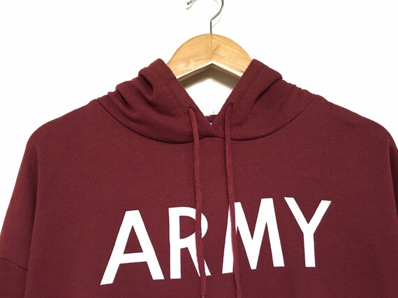 Rare! ARMY Military Big Logo Spellout Vintage Hoodies… - Gem