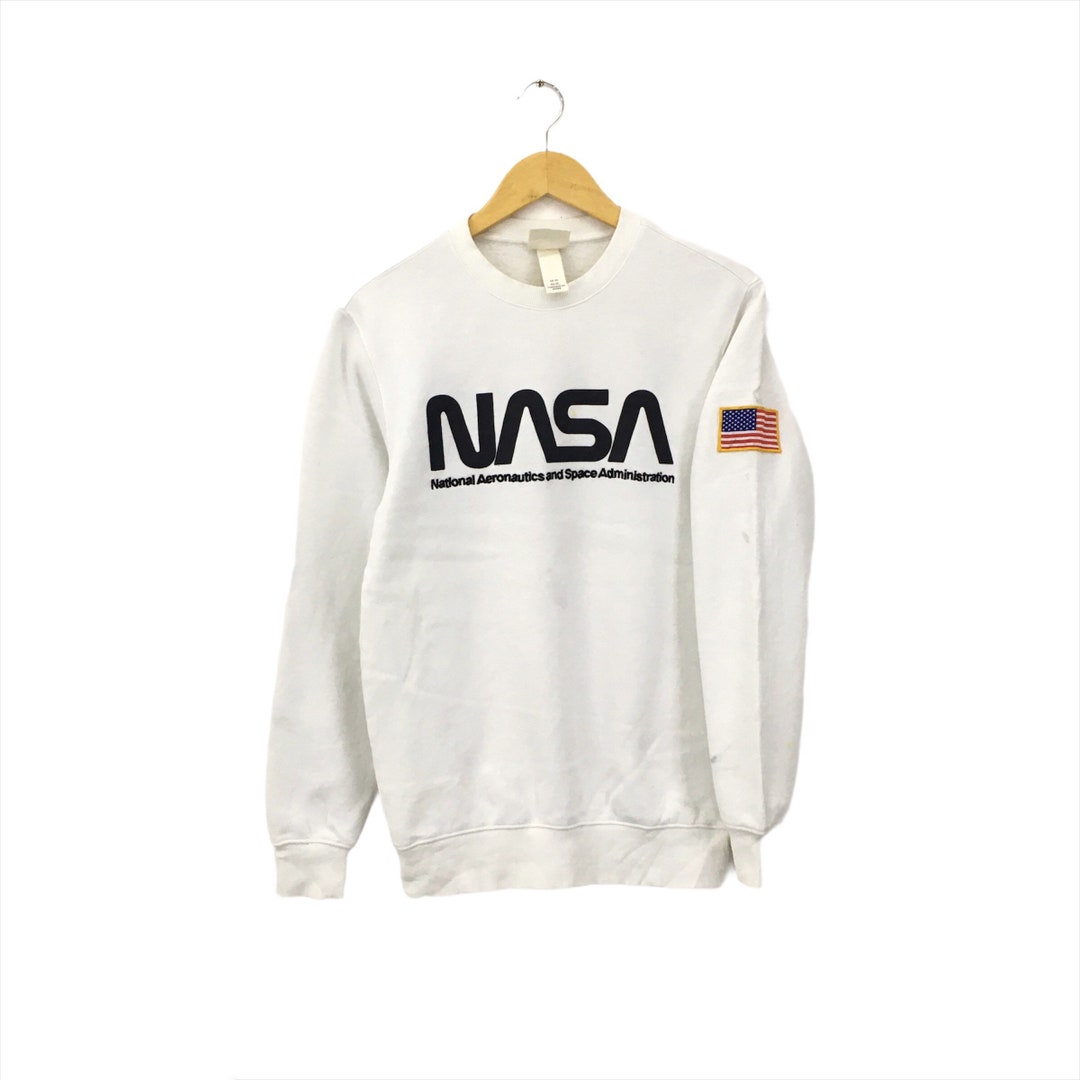 Rare Nasa USA Mighty Fine Big Logo Spellout Embroidery Crewneck ...