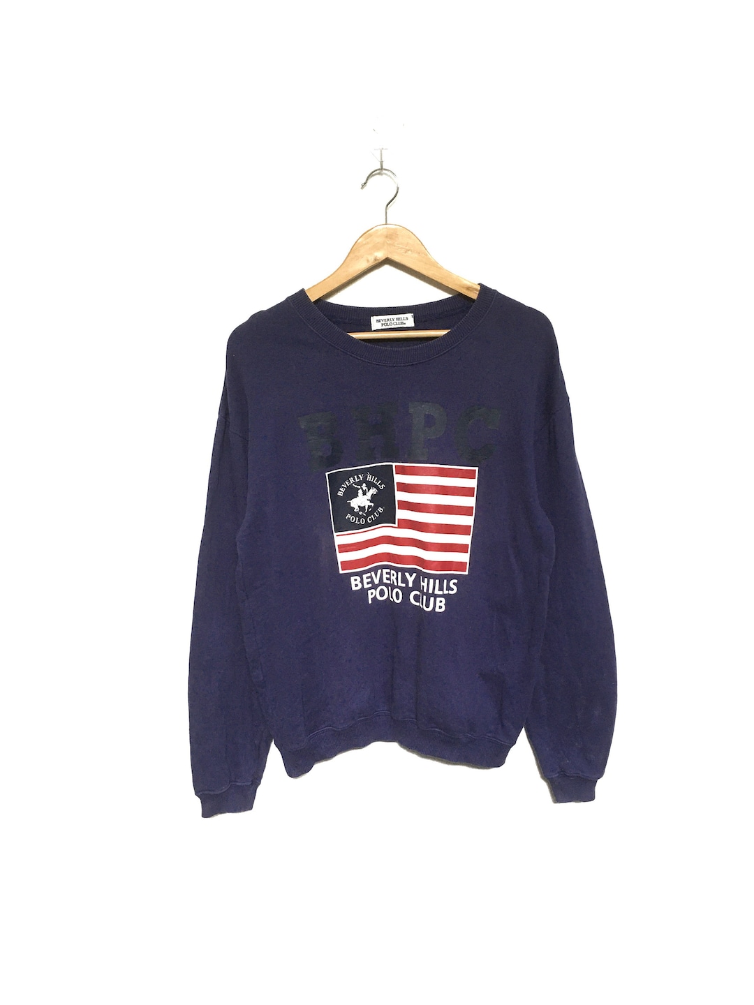 Rare! Beverly Hills Polo Club BHPC Big Logo Embroidery Crewneck ...