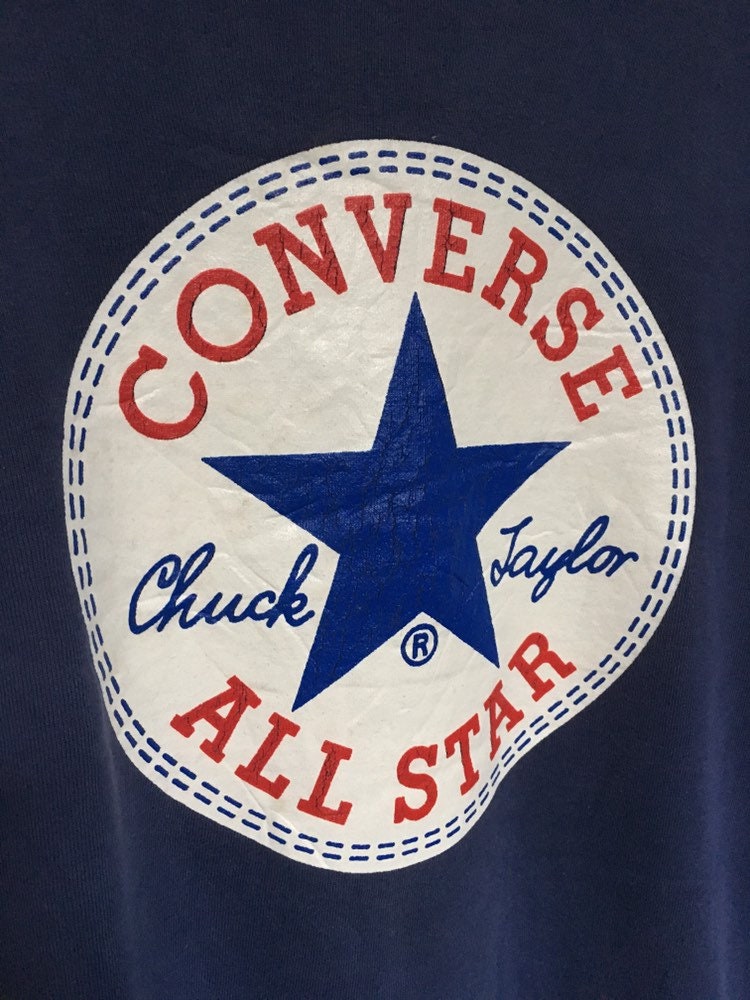 Rare! Converse All Star Big Print Logo Spell Out Pullover Crewneck ...