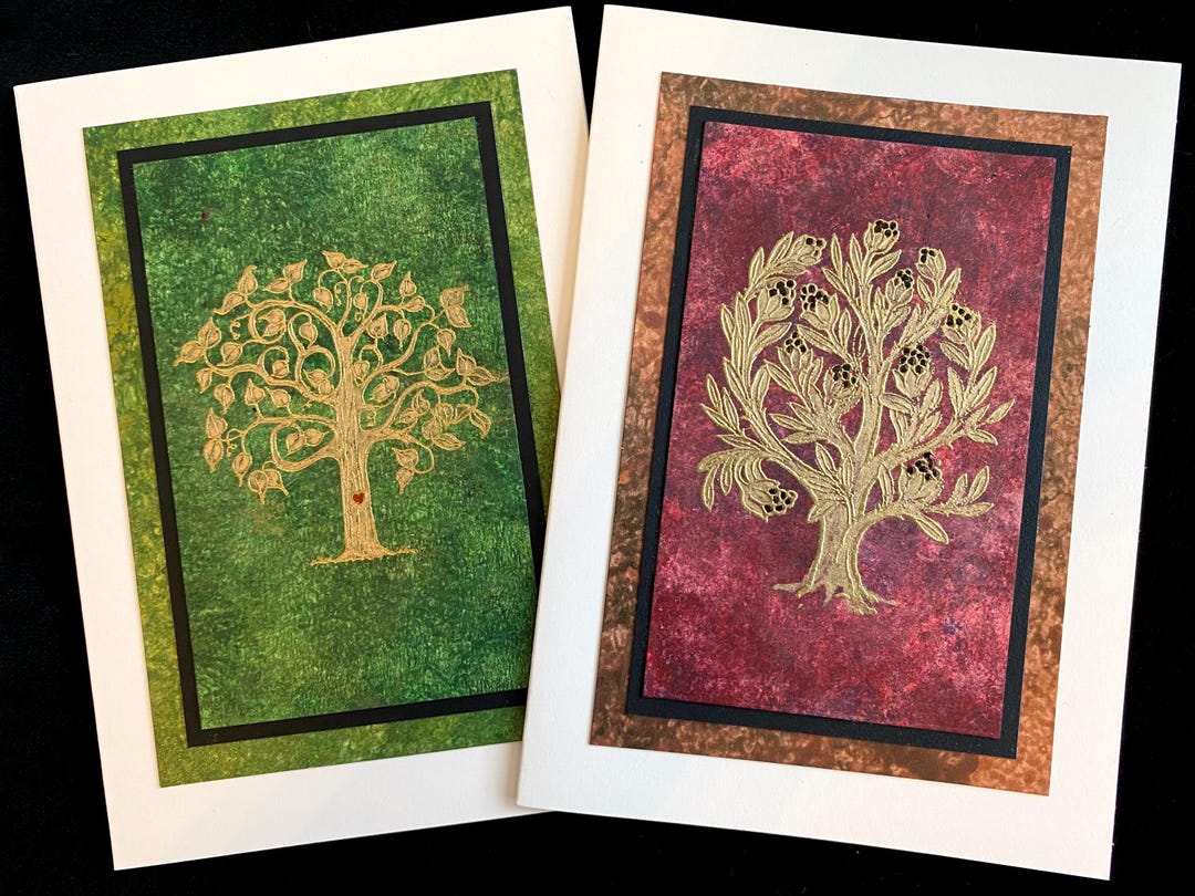 Embossed Sun on Hand-painted Background Blank Card, Individually Made ...