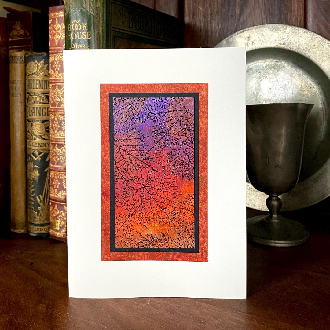 Samhain Card: Hand-embossed Grape Leaves, "happy Samhain," Individually ...