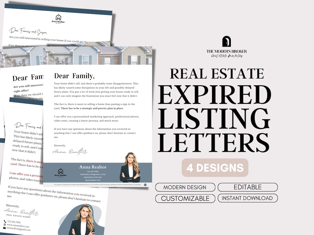 Expired Listing Letters Bundle Expired Listing Handout Real Estate ...