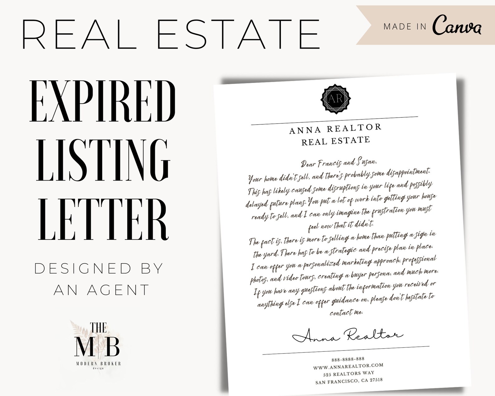 Expired Listing Letter SECOND TOUCH Expired Listing | Etsy
