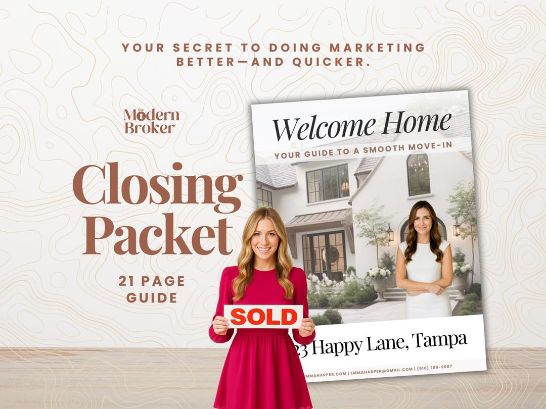 Real Estate Closing Packet Template | New Home Buyer Guide for Realtors ...