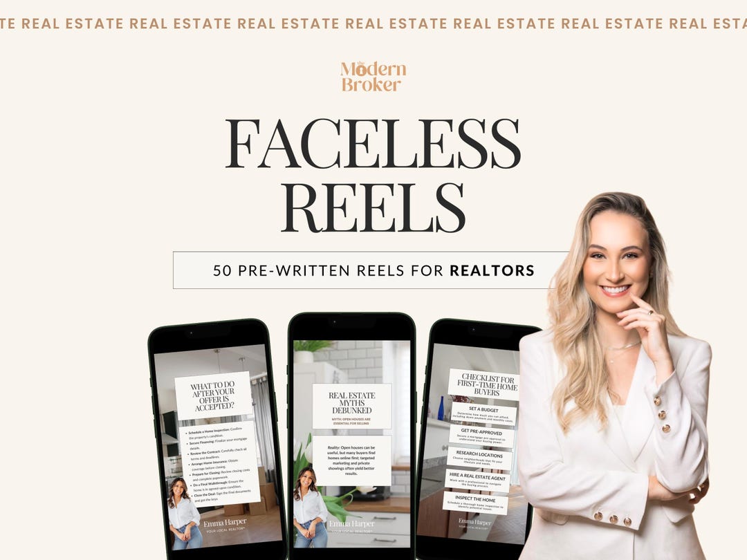 50 Real Estate Reels Canva Template, 50 Reels, Realtor Marketing ...