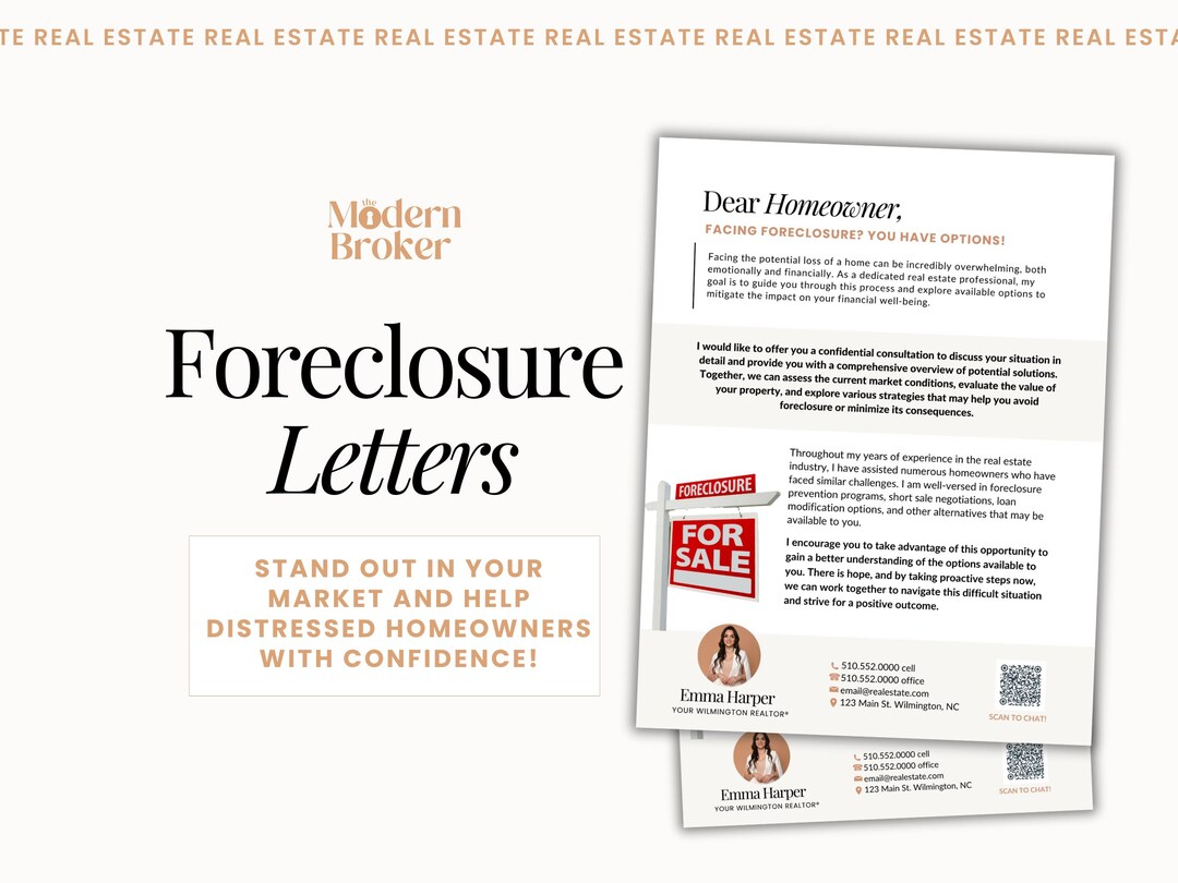 Foreclosure Prospecting Letter for Real Estate Agents | Editable ...