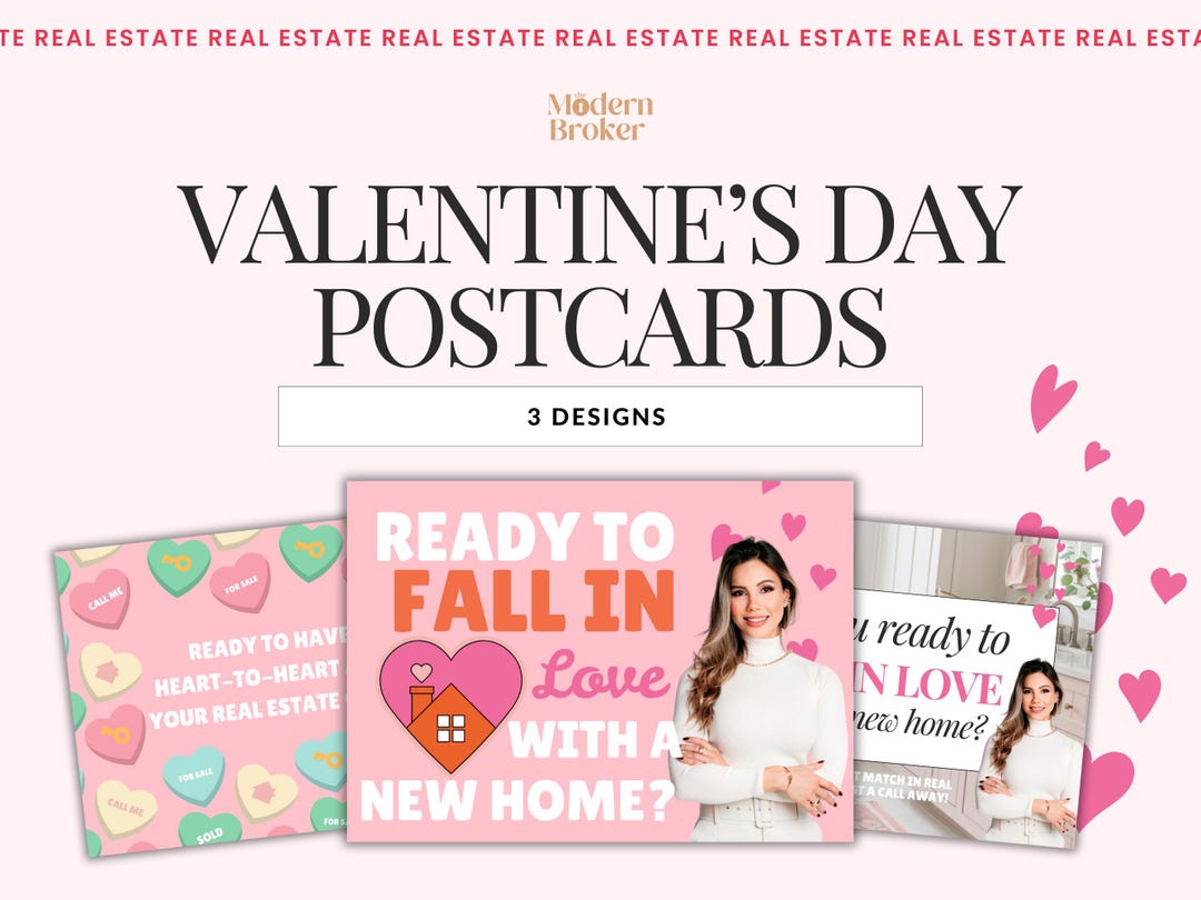 Valentines Real Estate Postcard Templates | Valentines Postcard, Real ...