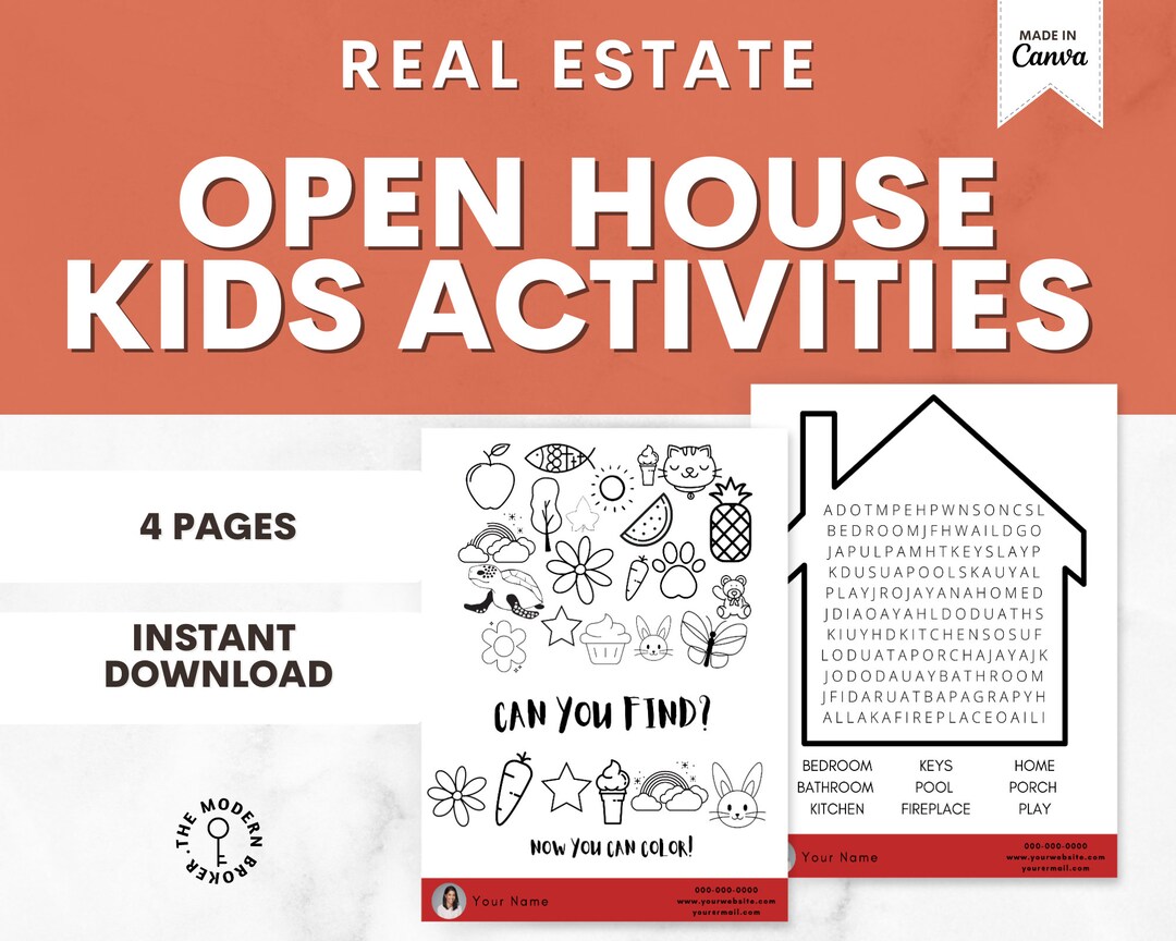 Open House Activity Pages for Kids Open House Coloring Pages Real ...