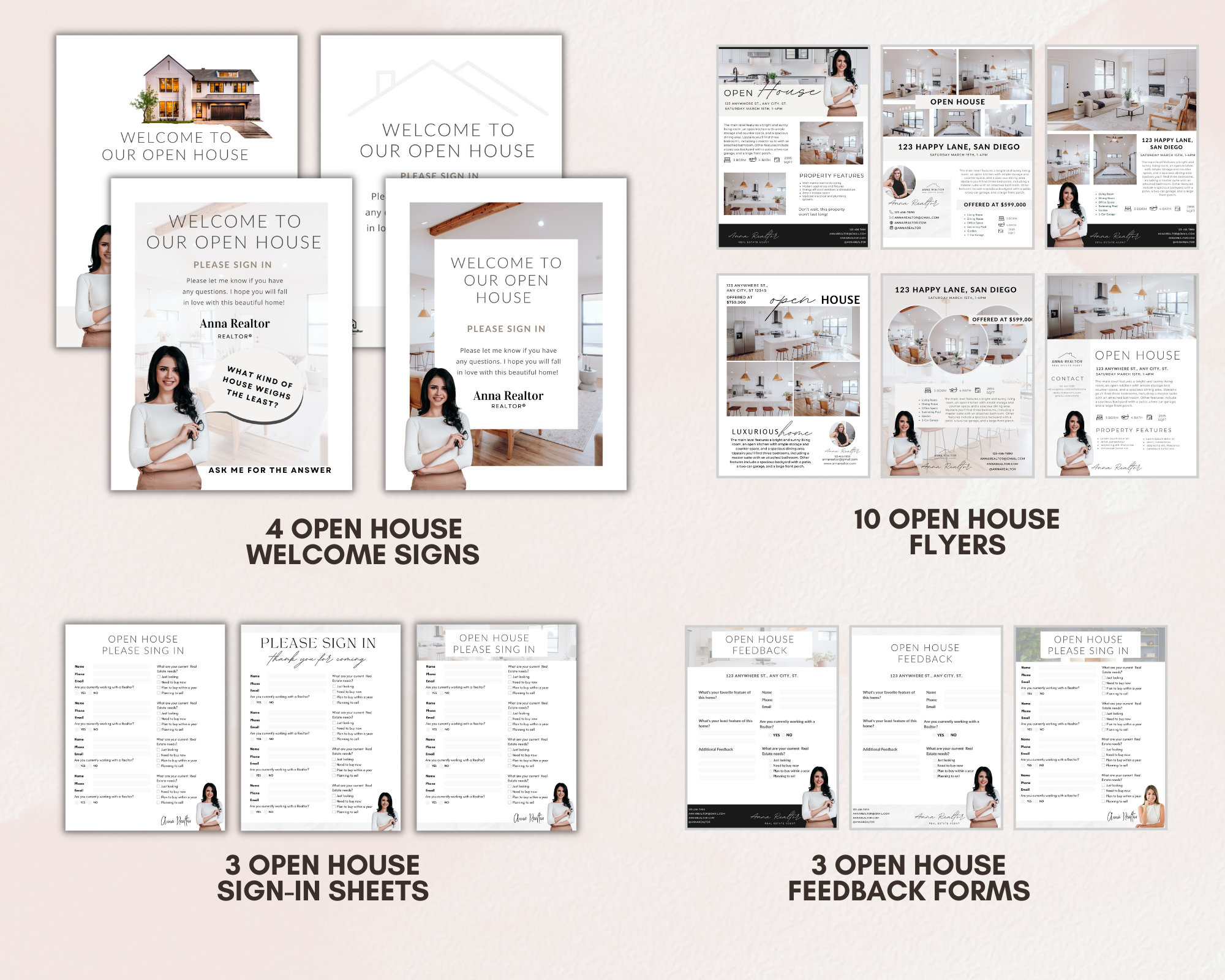 Open House Bundle | Real Estate Marketing Materials | Open House Sign ...