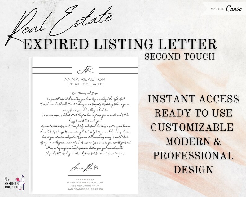 Expired Listing Letter SECOND TOUCH Expired Listing | Etsy