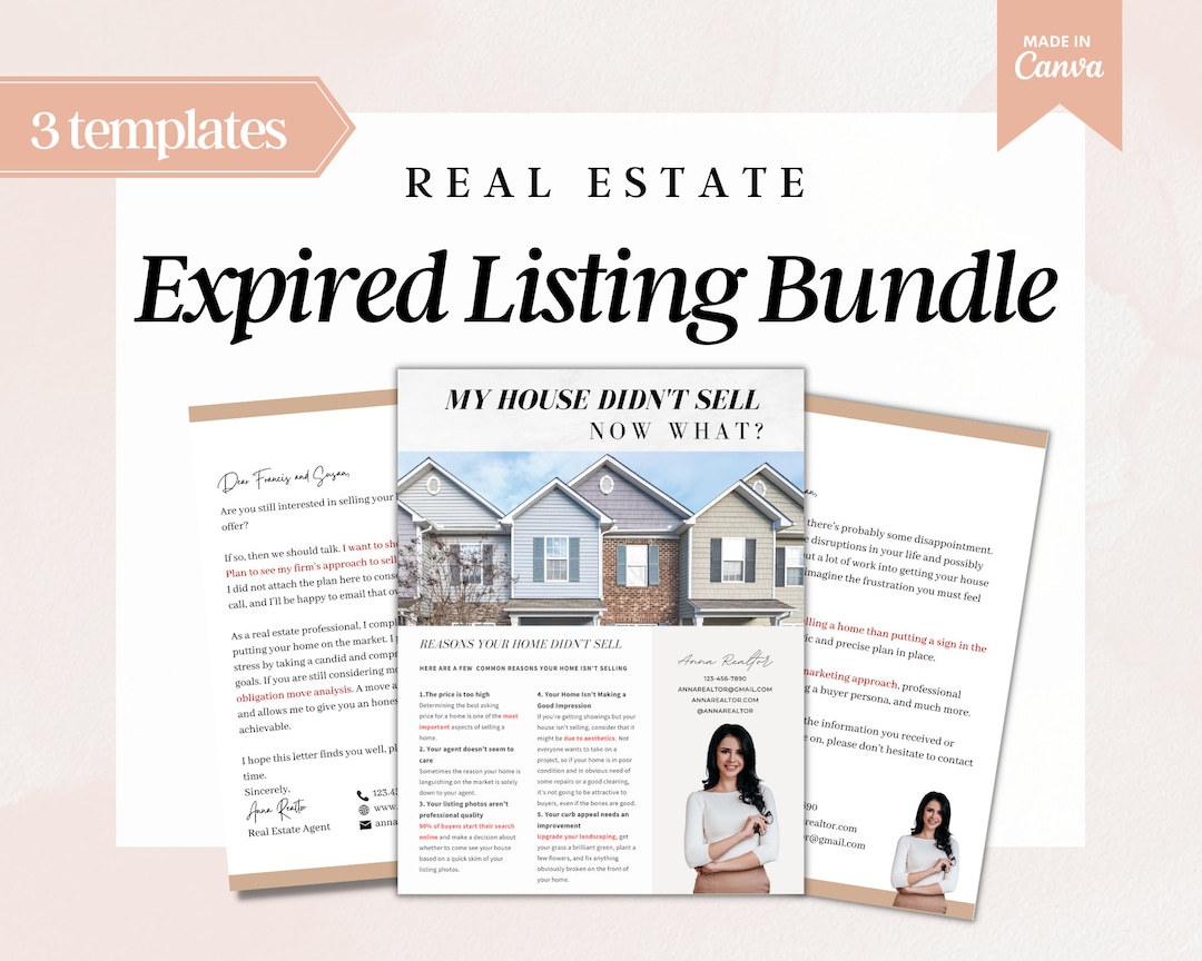 Expired Listing Letter Bundle | 2 Letters + 1 Flyer | Expired Listing ...