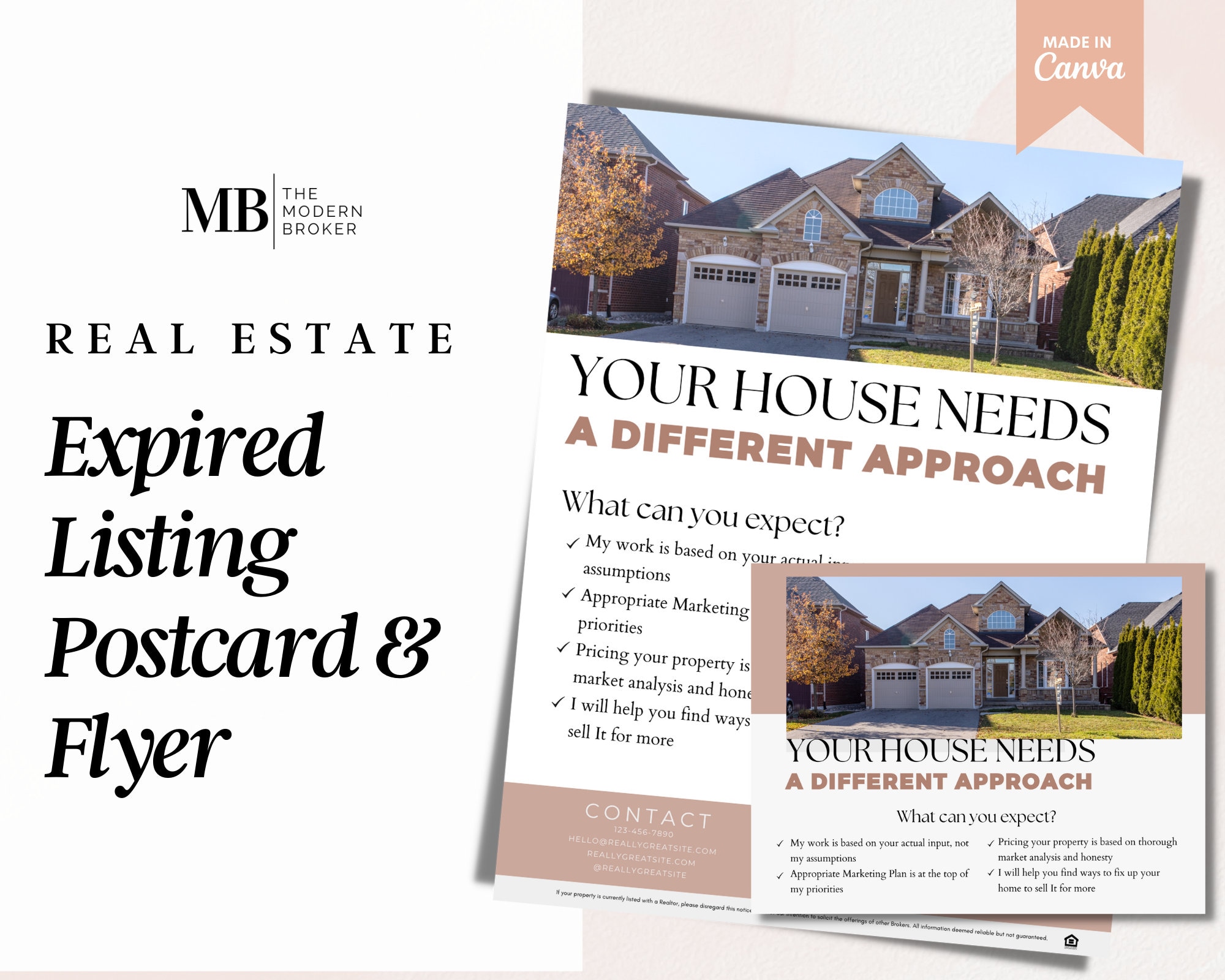 Expired Listing Flyer & Postcard Expired Listing Handout - Etsy