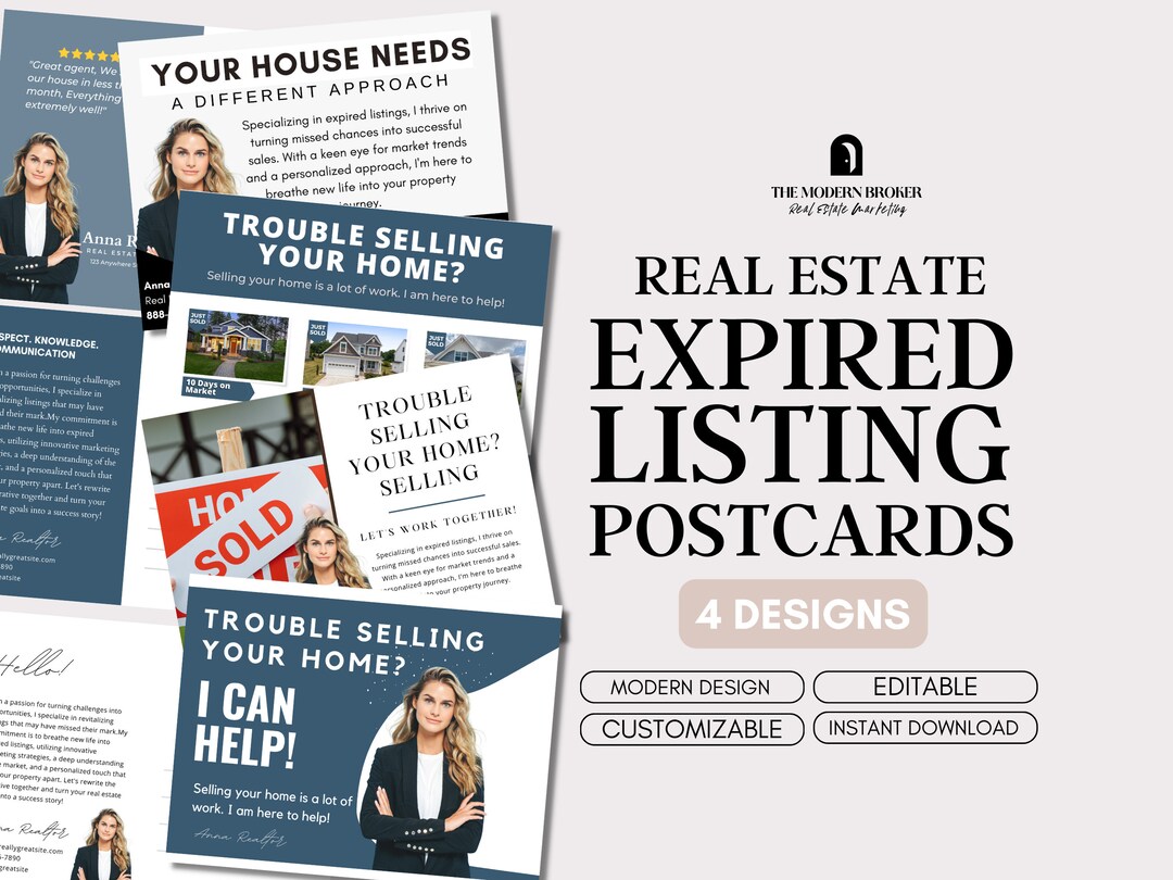 Expired Listing Postcards | 4 Realtor Expired Listing Postcards ...