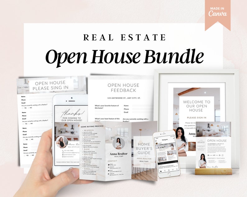 Open House Bundle | Real Estate Marketing Materials | Open House Sign ...