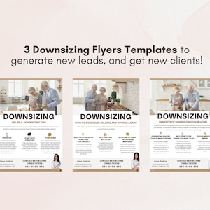 Downsizing Flyers | 3 Templates | Real Estate Downsize | 55+ Community ...