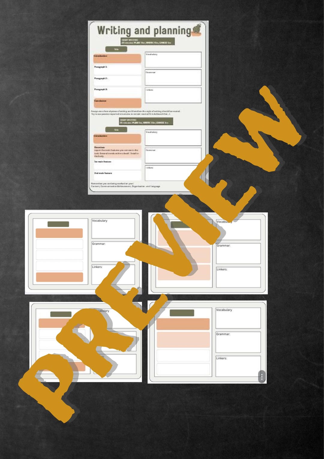 Writing and Planning Templates for ESL Teachers and Students. - Etsy