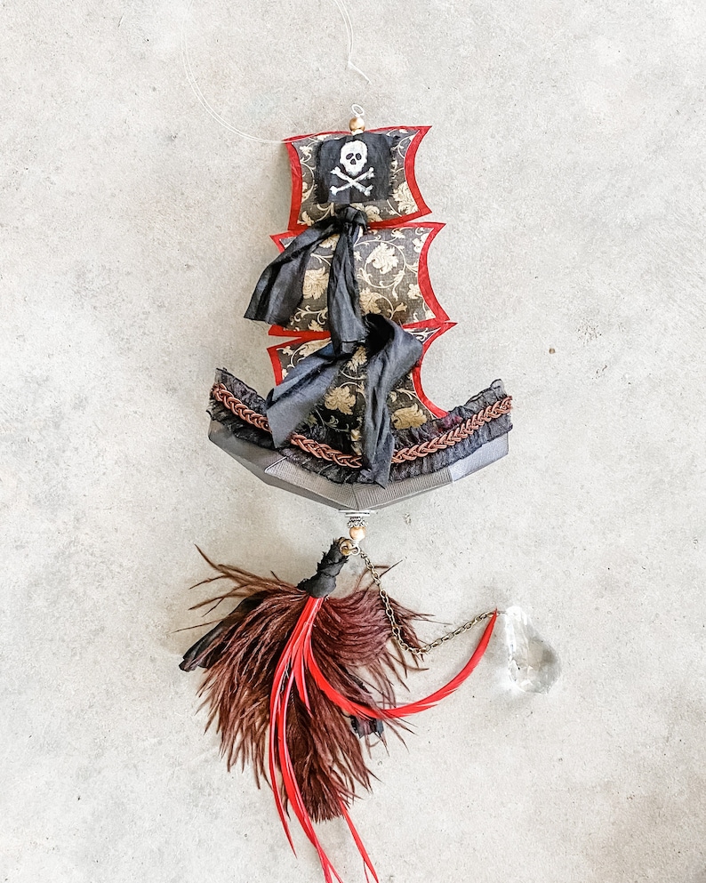 Pirate Ship Mobile, Nautical Decor for Pirate Enthusiast, Sun Catcher ...