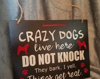 Dogs live here sign | Etsy